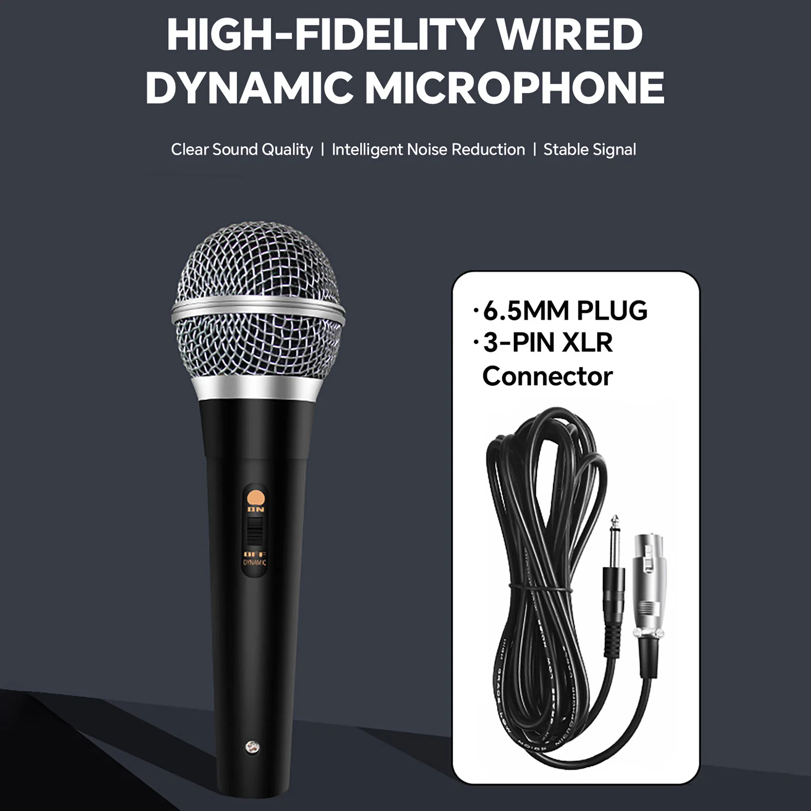 Handheld-Wired-Dynamic-Mic-Microphone-Cardioid-Pickup-Pattern-with-on ...