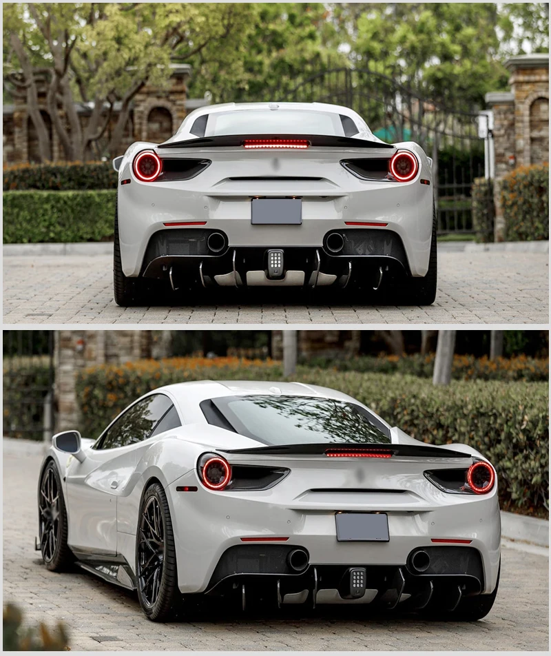 For Ferrari 488 2015-2019 quality Carbon Fiber rear boot Wing Spoiler ...