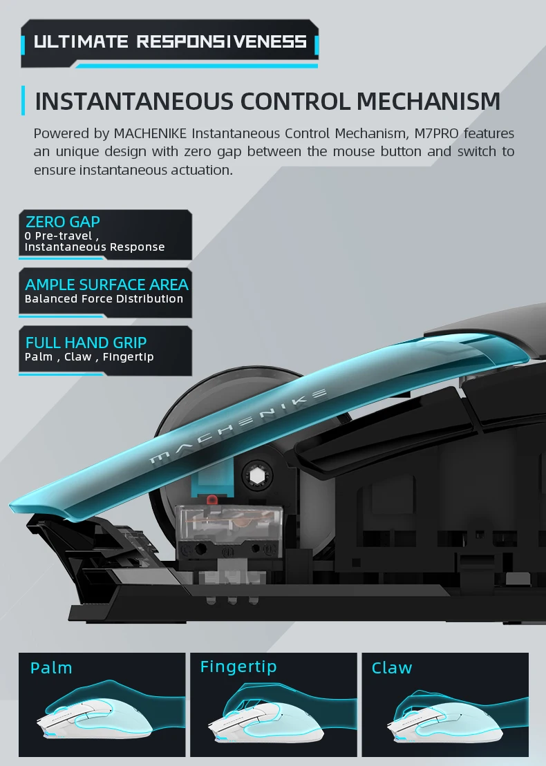 Machenike M7 Pro Gaming Mouse - Wired/Wireless, PAW3395 Sensor, 26000 ...