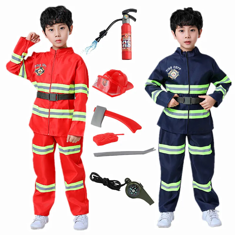 Firefighter Costumes Children's Professional Hero Tool Clothing ...