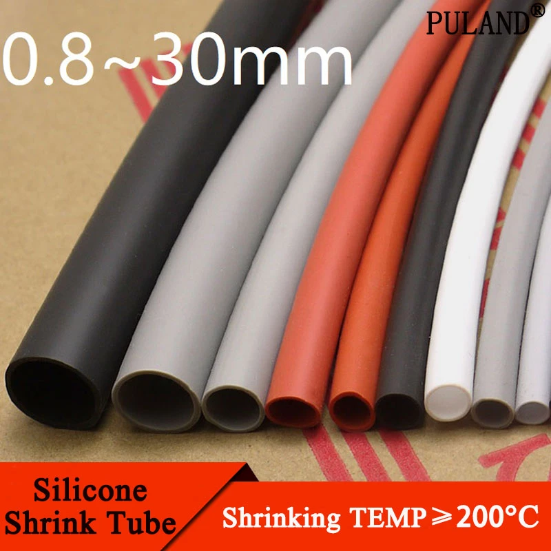 Silicone Heat Shrink Tube 0.8~30mm Diameter Flexible Cable Sleeve ...