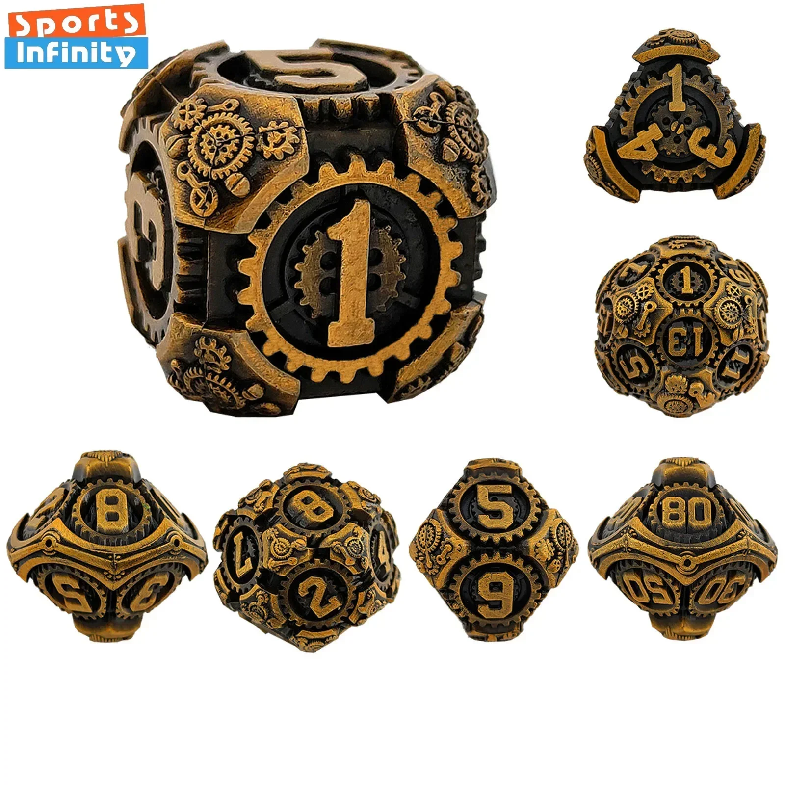 7pcs-set-of-Gear-Metal-Dnd-Dice-Set-Polyhedral-Number-Dice-Kit-for-Dnd ...