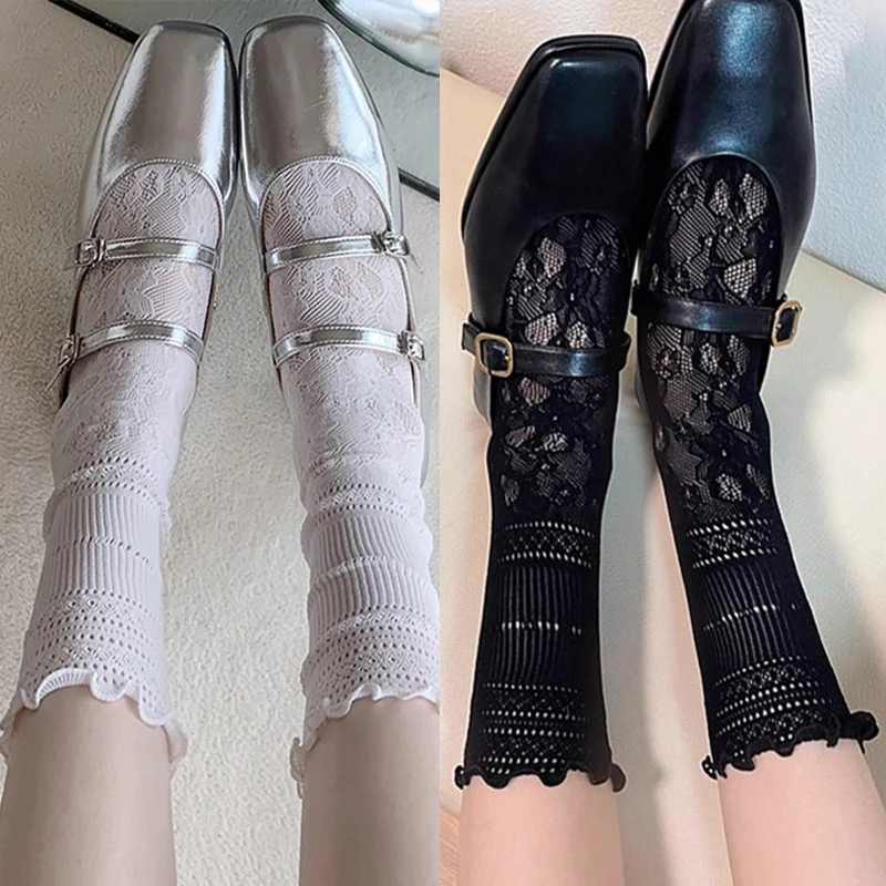Japanese Lace Tabi Toe Socks for Women Summer Sexy Lace Two Finger ...
