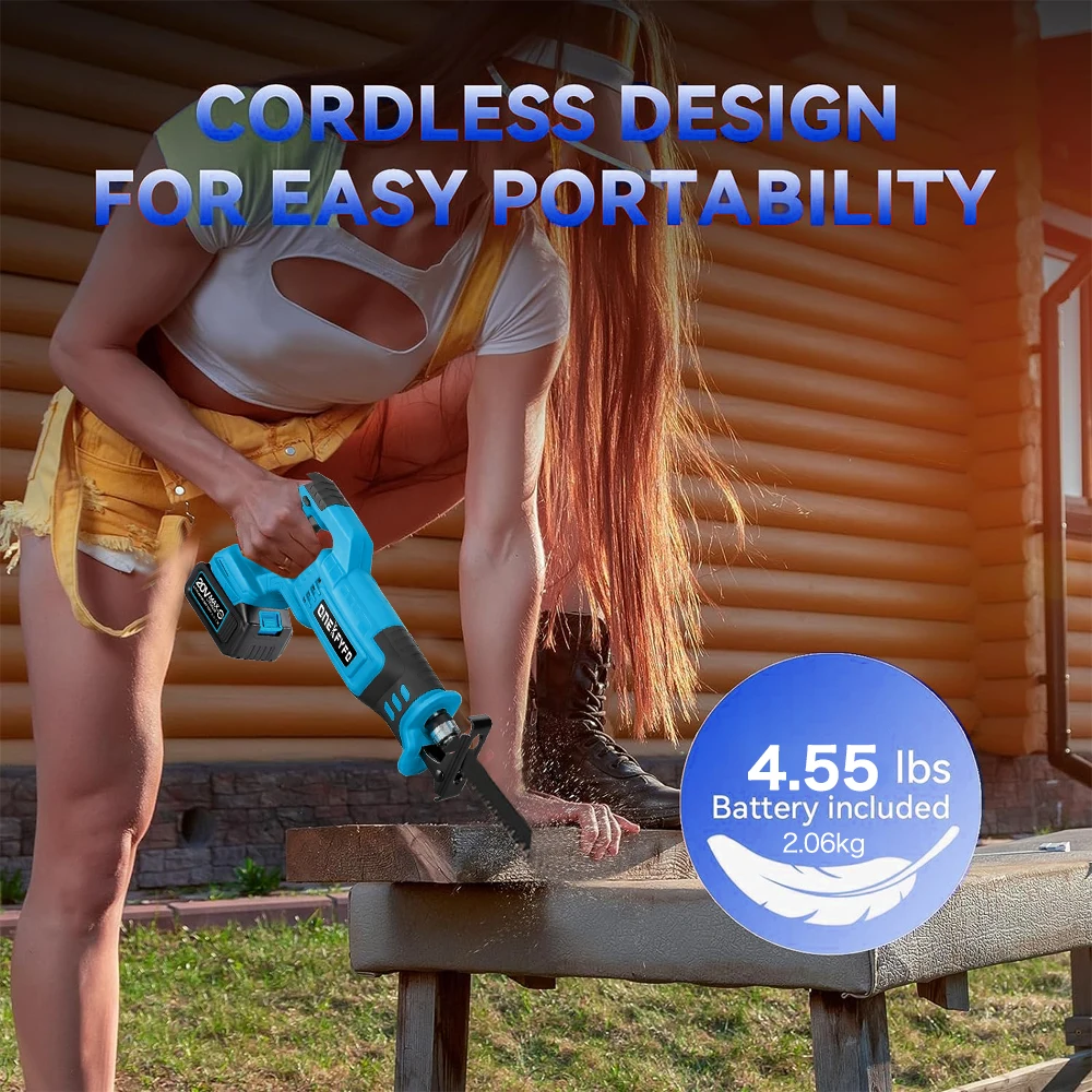 Cordless Brushless Reciprocating Saw Reciprocating Saw Portable Cordless Power Tools with 4pcs Saw Blades for Makita 18V Battery AliExpress 1420