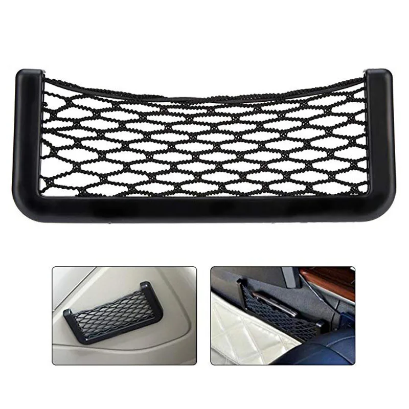 Universal Black Car Net Bag Phone Holder Storage Pocket Organizer Car ...