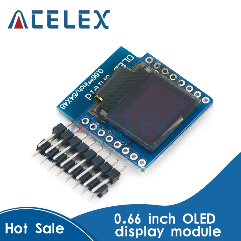 0 66 Inch Oled Display Module For Wemos D1 Mini Esp32 Module Arduino