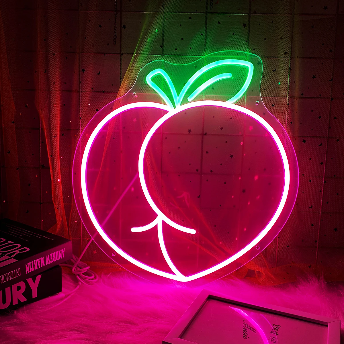 Peach-shaped-custom-made-neon-lights-for-parties-birthday-gifts-bedroom ...