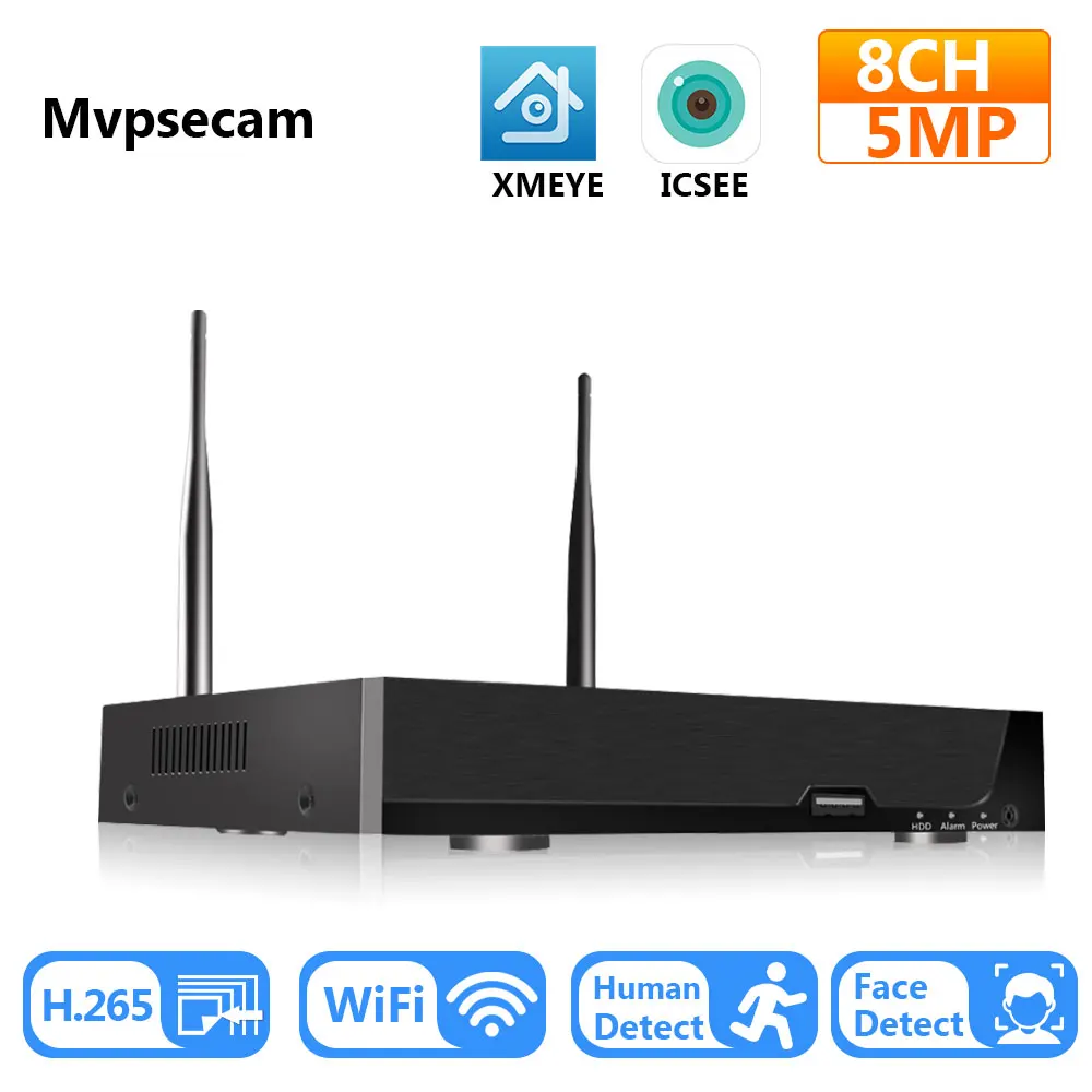 8CH 5MP Wifi NVR System XMEYE with Face Detection Wireless CCTV Network ...