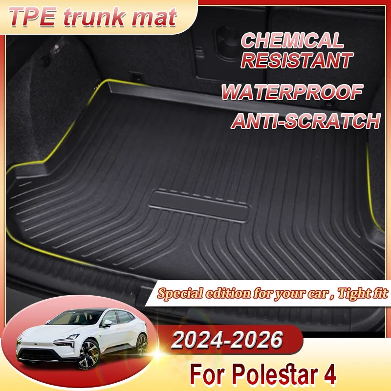 Car Trunk Mats For Polestar 4 Accessories 2024 2025 2026 Body Kit TPE ...