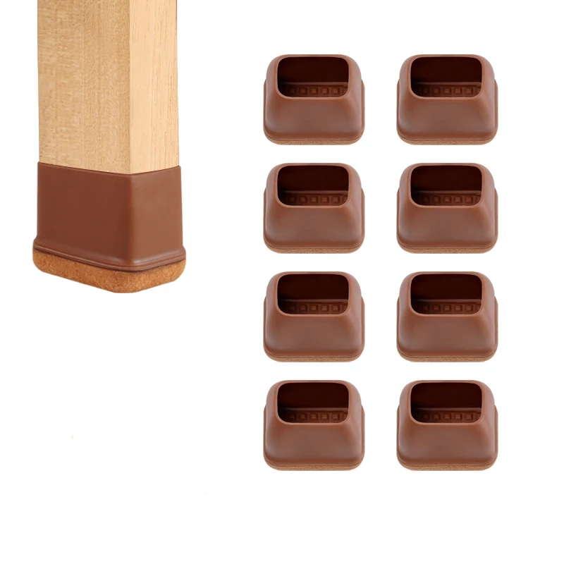 8PCS Rectangle Furniture Rubber Feet Pads Table Chair Leg Foot End Caps ...