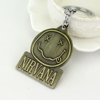 N-Nirvana 밴드 로고 키체인, 귀여운 스마일 페이스 펑크 목걸이, 펜던트 칼라 체인, 패션 목걸이, 여성 남성 쥬얼리 선물