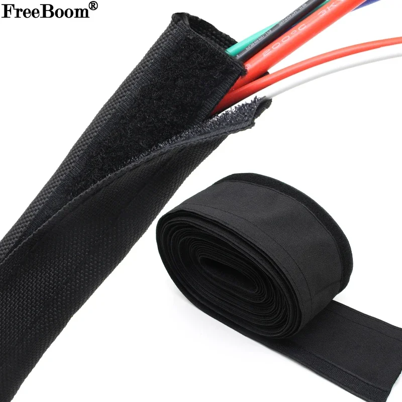 1-3-5m-Cable-Sleeve-Adhesive-Grommet-16mm-100mm-Nylon-Braided-Flexible ...