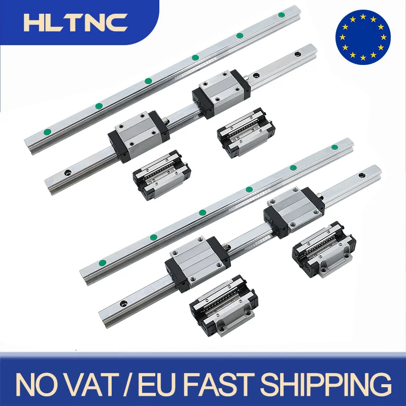 EU Shipped 2 Pcs HGR15 HGR20 Linear Guide Rails + 4 Pcs HGH15CA HGW15CC ...