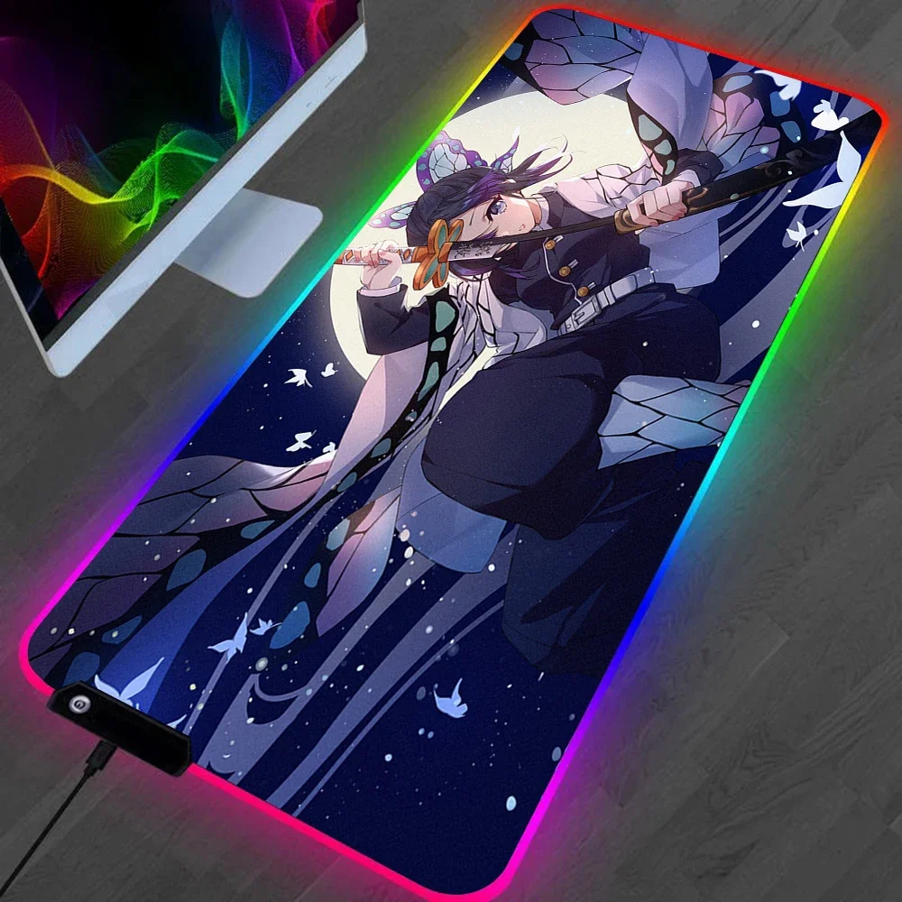 Demon-Slayer-Kochou-Shinobu-LED-Gaming-Mousepads-Large-Desk-Mat-PC ...
