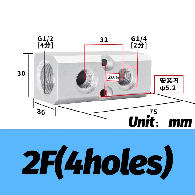Aluminium Splitter 1/2" pt Thread Port 2 3 4 5 6 7 8 9 10 way 1/4 ...