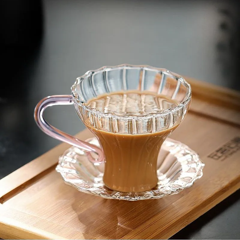 Light-Luxury-Petal-Pink-Glass-Coffee-Cup-Set-High-end-Tea-Set ...