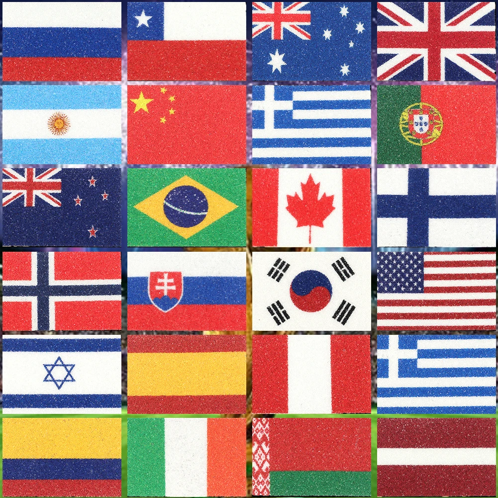 Crystal Sand National Flag Sticker Small Size Support One Customized ...
