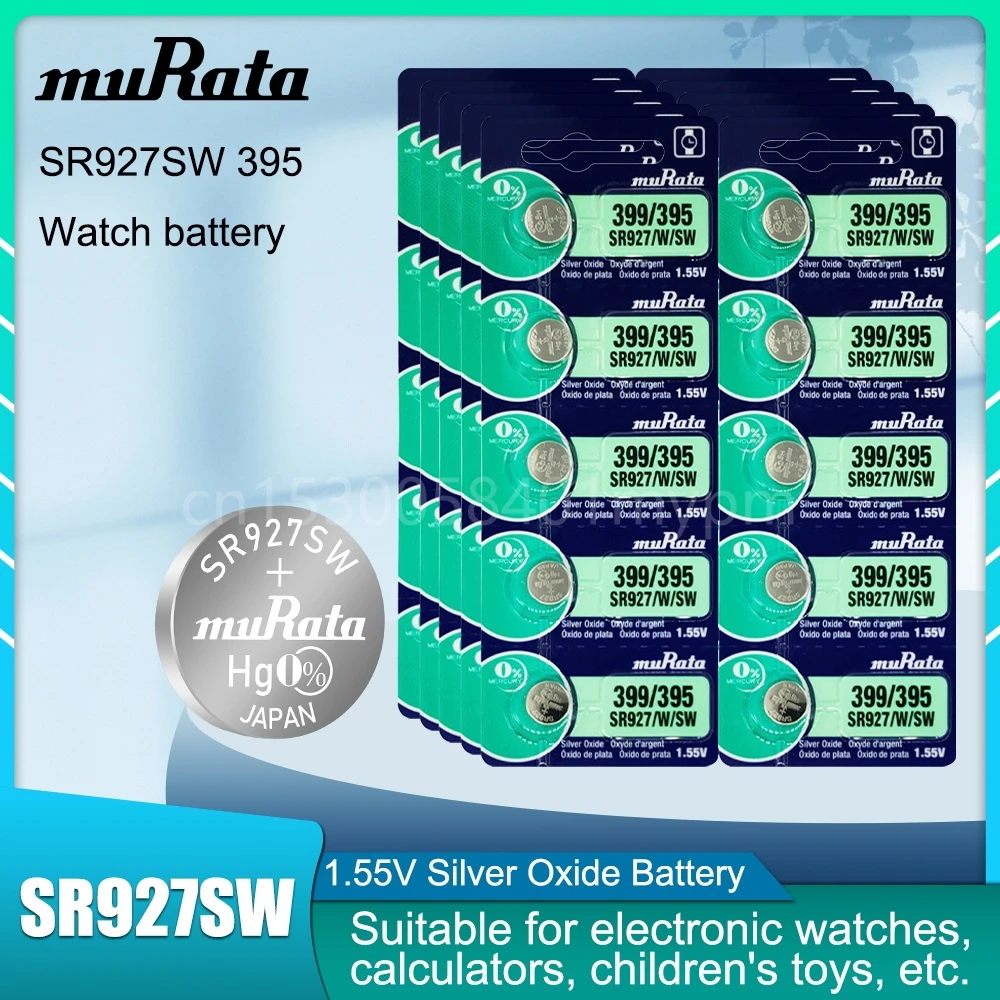 Murata Original 395 Sr927sw 399 Sr927w Lr927 Ag7 1.55v Watch Battery ...