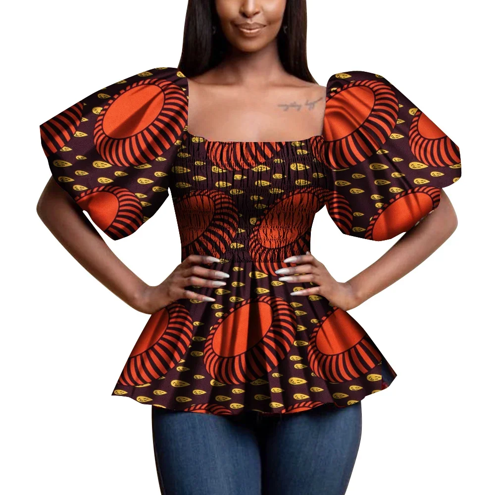 Dashiki-African-Shirt-for-Women-Bazin-Riche-Ankara-Print-Half-Sleeve-T ...
