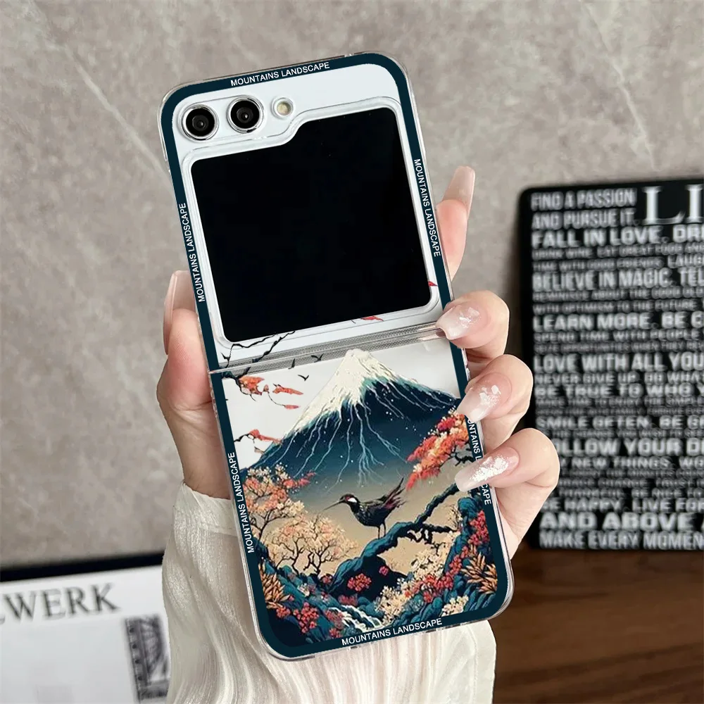 Hand-Painted Anime Landscape Hard PC Transparent Phone Case for Samsung ...