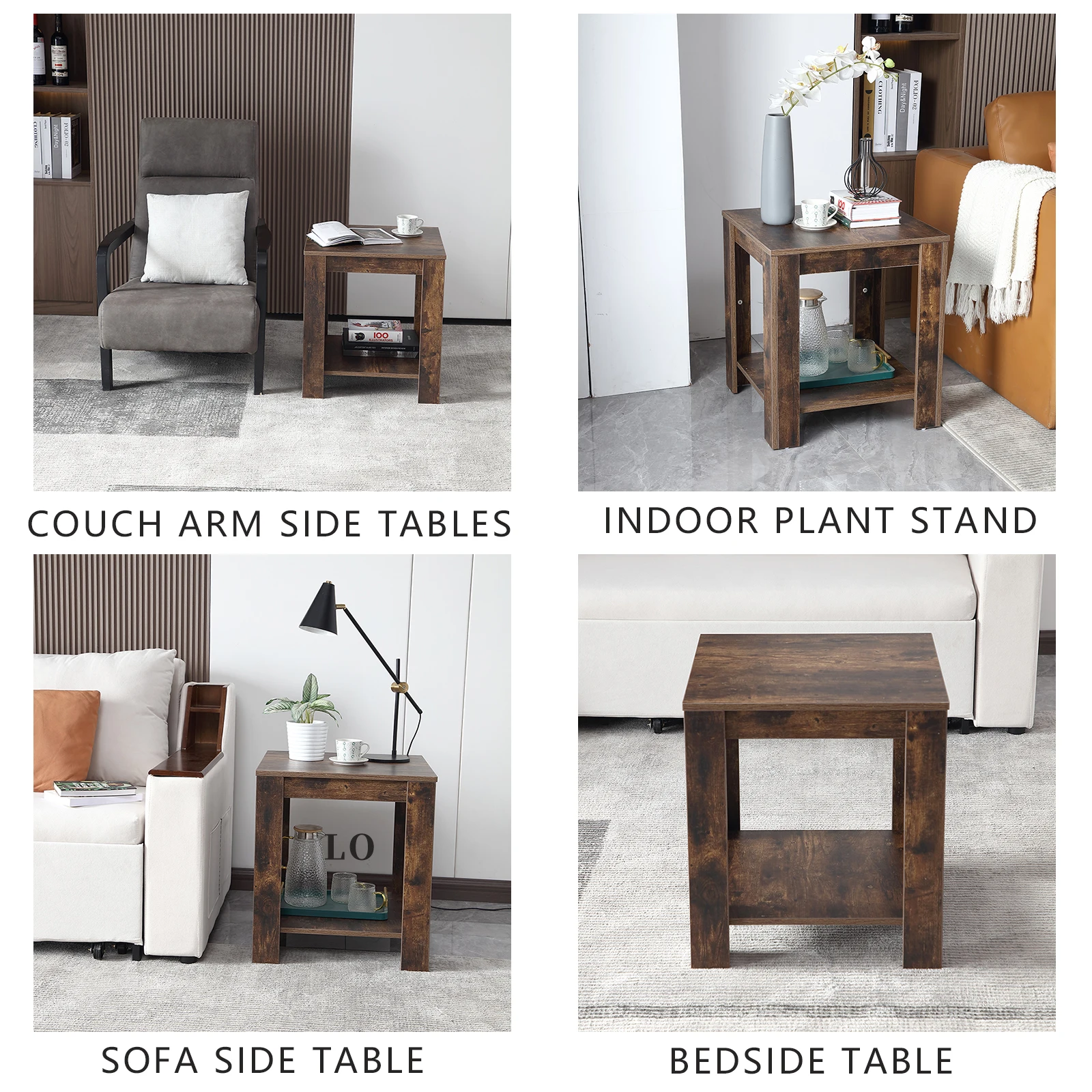 End Side Table Nightstand Living Room Couch Arm Bedside Tables Small ...