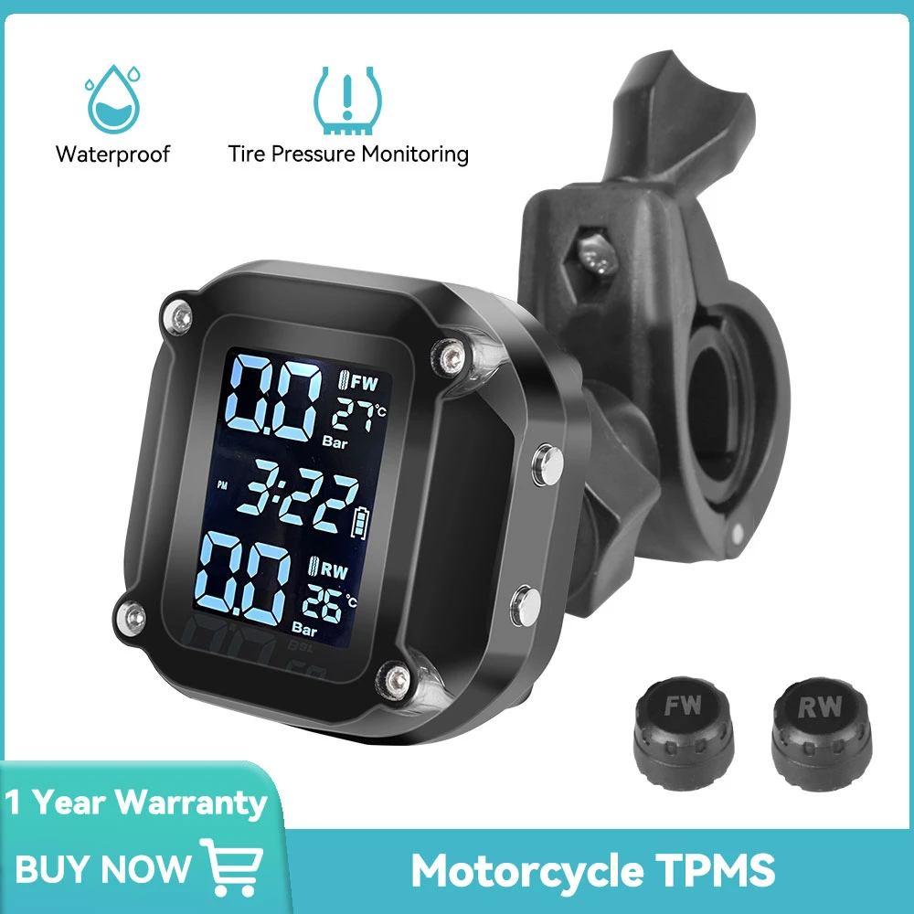 Motorcycle Tpms Motor Tire Pressure Tyre Temperature Monitoring Alarm ...