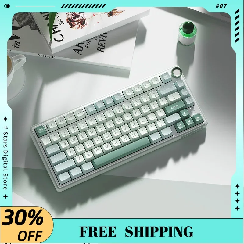 RK-R75-Wireless-Mechanical-Keyboard-with-Metal-Knob-Three-mode ...