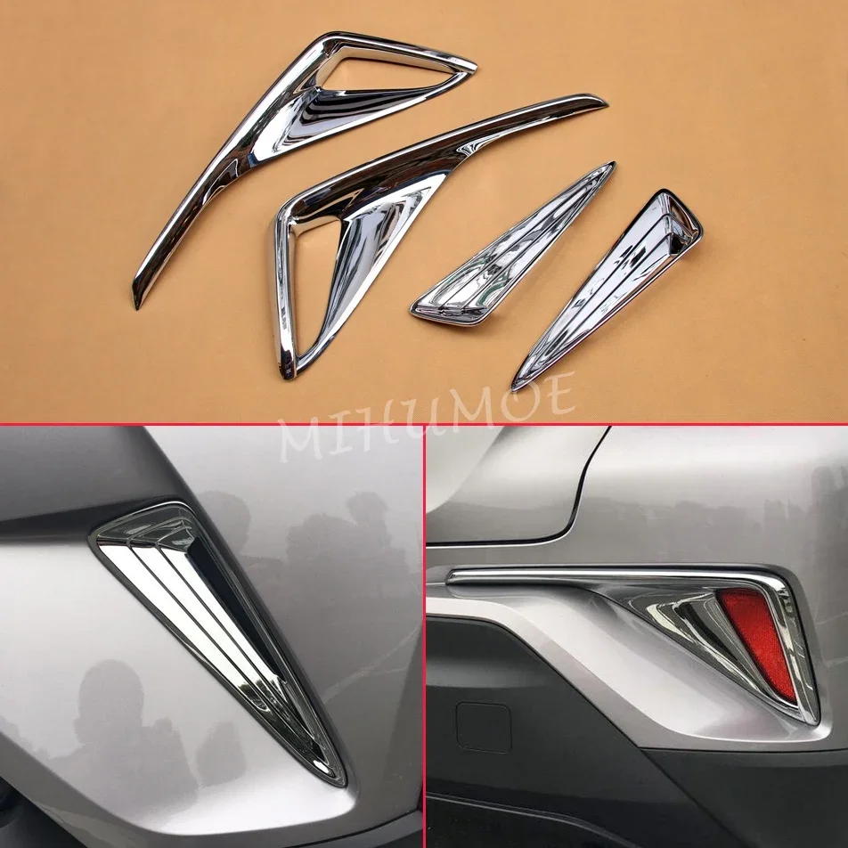 F+R Fog Light Cover Kit For Toyota CHR C-HR 2017 2018 2019 Front Rear ...