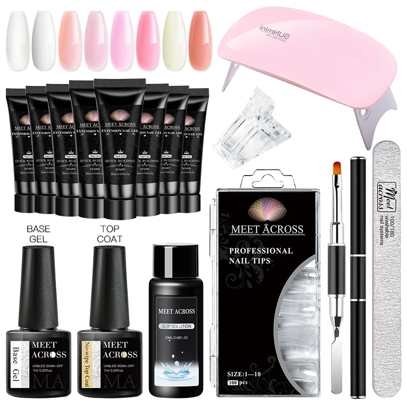 Nail-Extension-Gel-Set-6W-LED-Lamp-Full-Manicure-Set-Quick-Extension ...