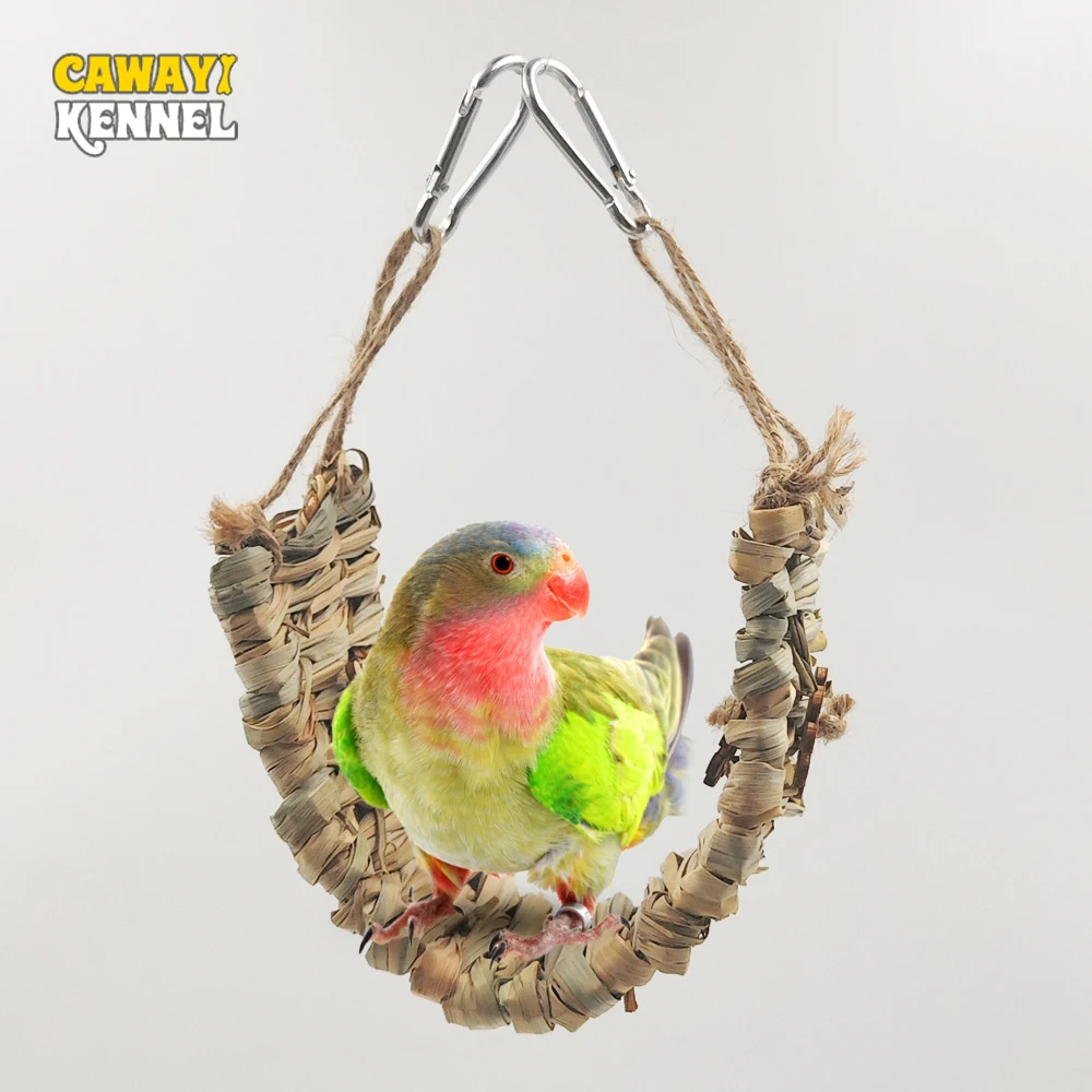 Random Style Wood Pet Parrot Bird Chew Toys Handmade Natural Straw ...
