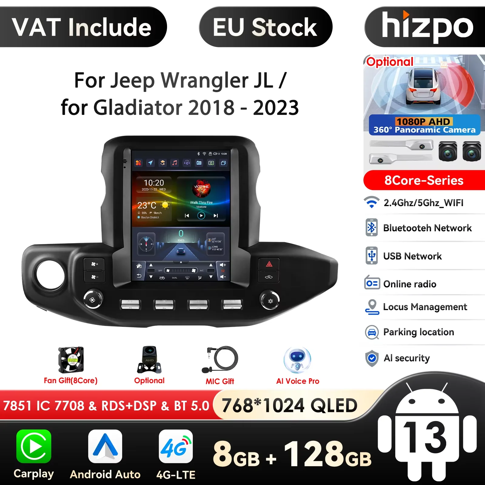CarPlay 4G 9.7 2DIN Car Radio for Jeep Wrangler JL: The Complete Real ...