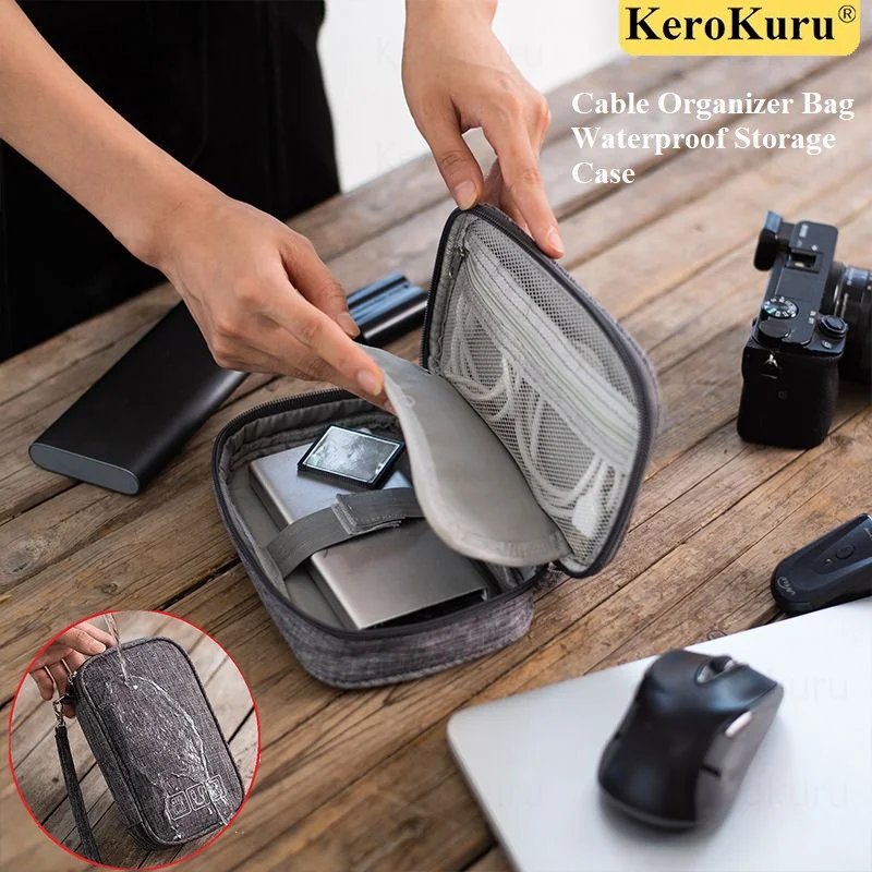 Cable Organizer Bag Waterproof Storage Case for Wired Headphone ...
