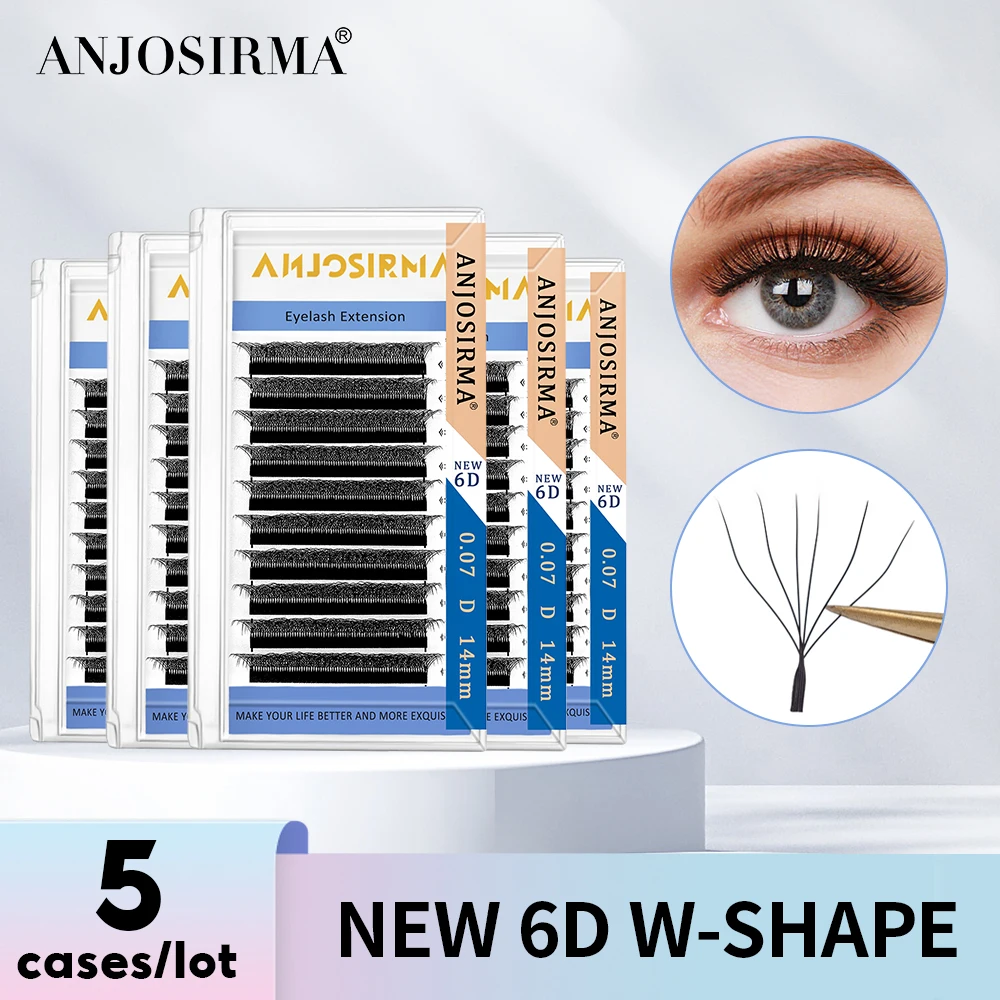 ANJOSIRMA-5-Cases-Lot-6D-W-Shape-Eyelash-Extensions-Natural-False ...