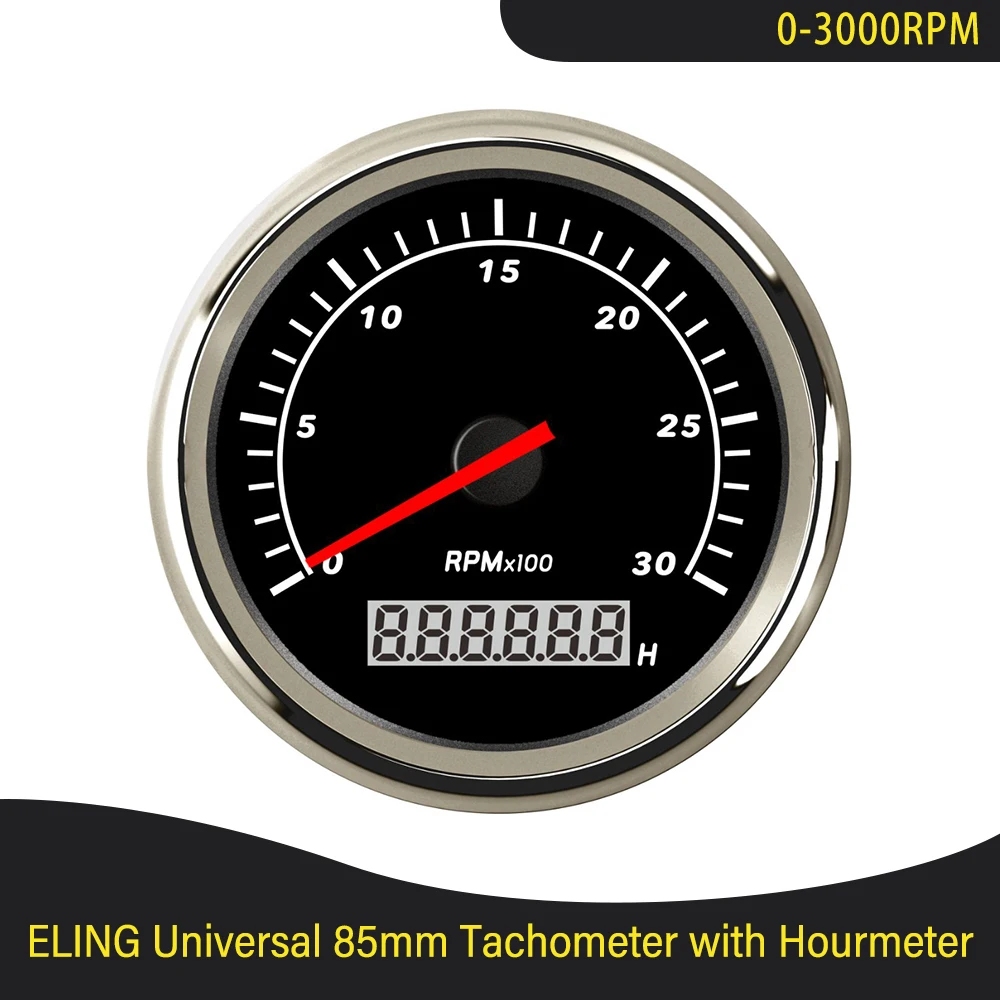 New 85mm Tachometer 3000 4000 6000 7000 8000 Rpm Tacho Gauge With Hour ...
