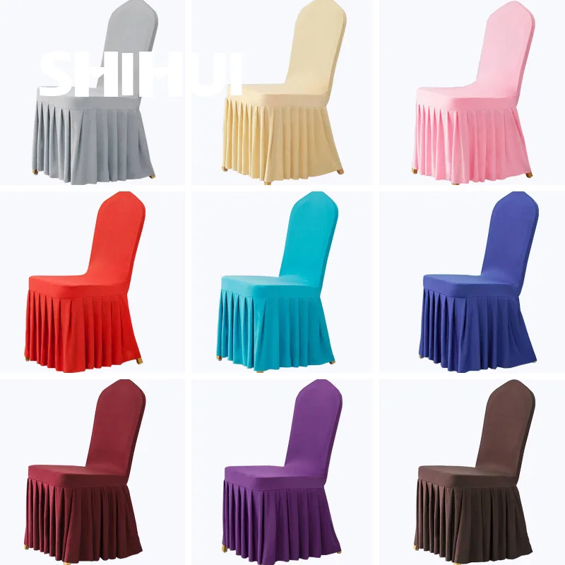 Stretch Spandex Plain Chair Cover Skirt Cloth For Hotel Banquet Wedding ...
