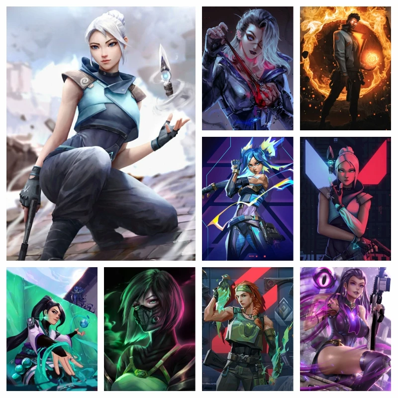 Valorant-Anime-Game-Diamond-Mosaic-Painting-Jett-Viper-Character-Photo ...