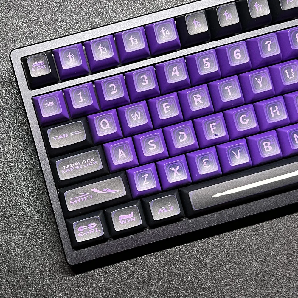 Teclado mecânico keycap kca perfil tintura sublimação 142 teclas iso ...