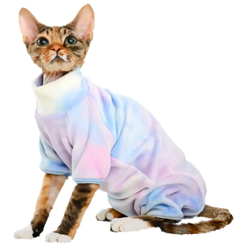 2023-Sphynx-Cat-Clothes-Winter-Warm-Pet-Cats-Soft-Hoodies-Sweater ...