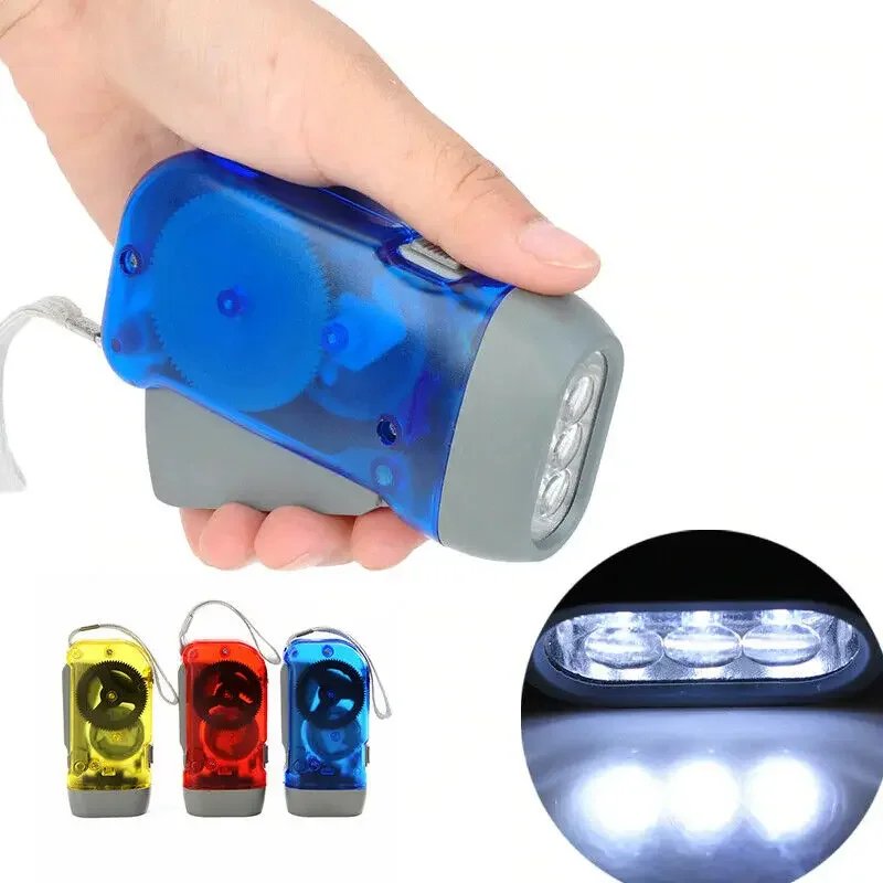 3-LED-Dynamo-Wind-Up-Flashlight-Hand-pressing-Crank-NR-No-Battery-Torch ...