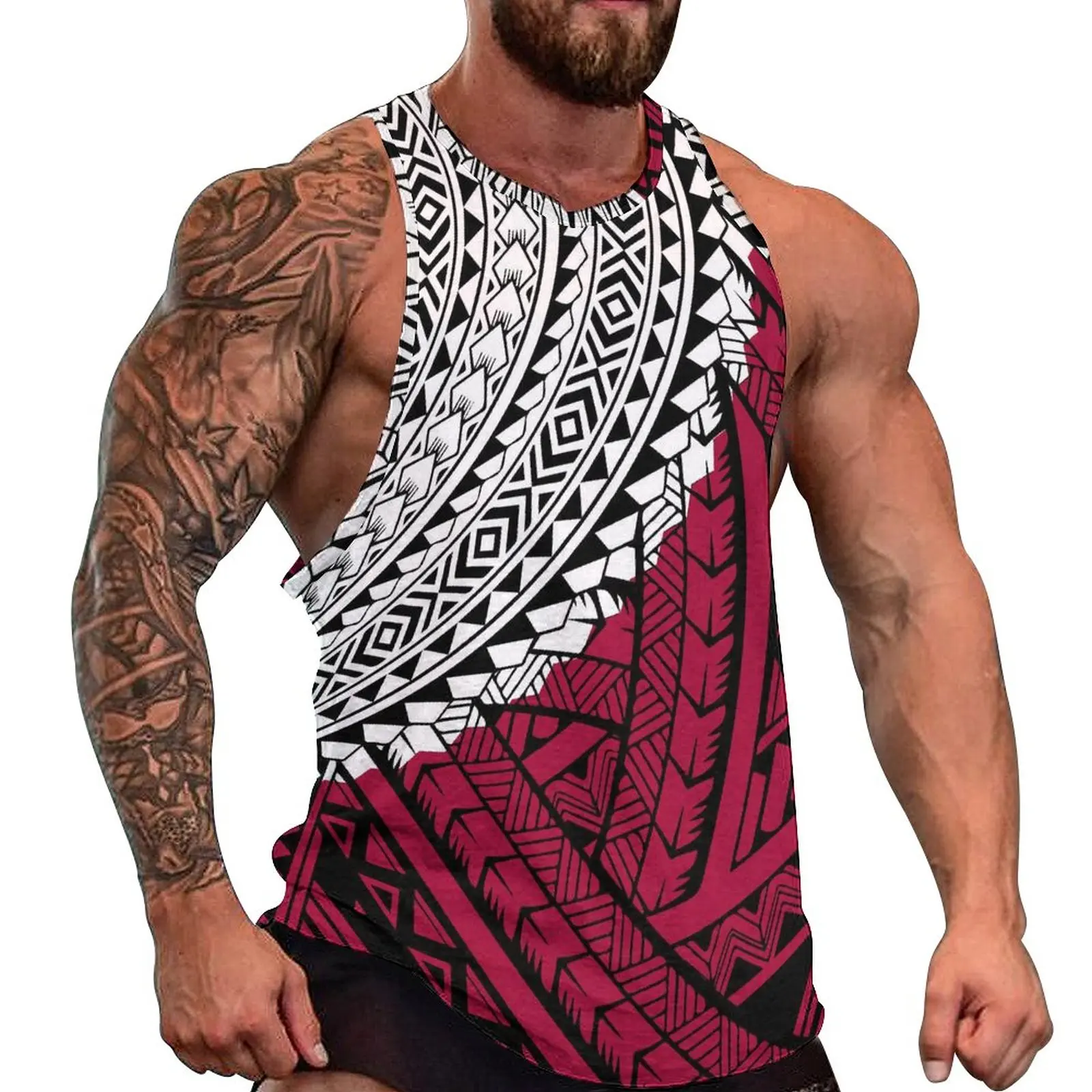 Polynesian Tribal Tank Tops Samoan Men Singlets Island Wear ...