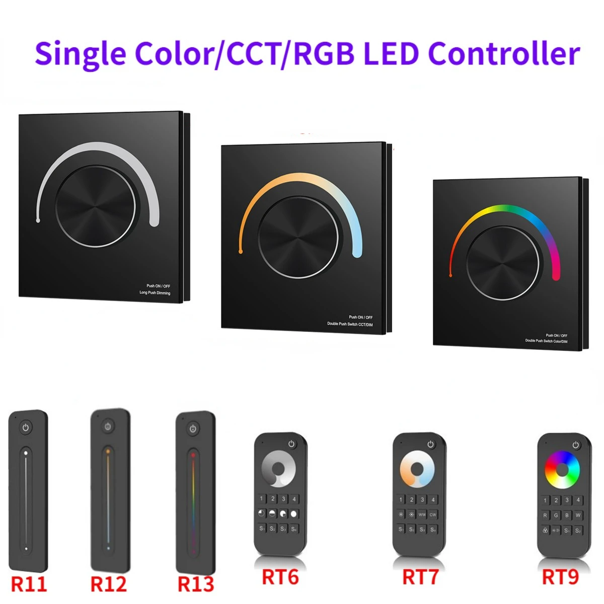 12-24VDC-Wall-Mounted-Rotary-Panel-Led-Dimming-Controller-2-4G-Wireless ...