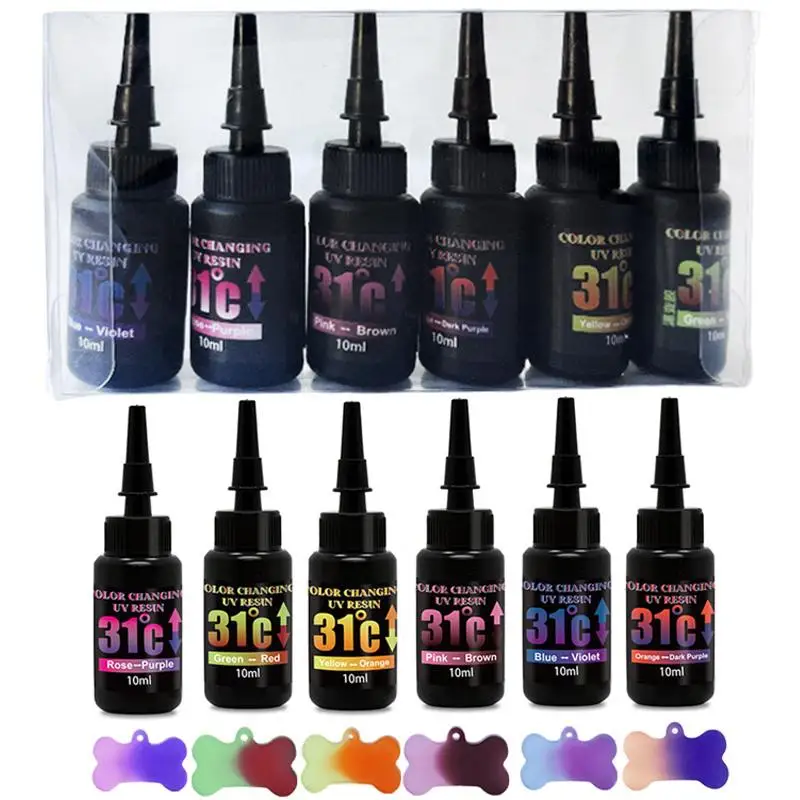 6Colors-Set-Temperature-Changing-Epoxy-Resin-UV-Glue-31-Degrees-Change ...