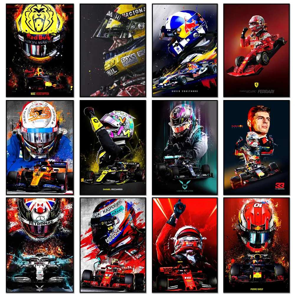 F1-Formula-One-Race-Wall-Art-Poster-Max-Verstappen-Mural-Modern-Home ...
