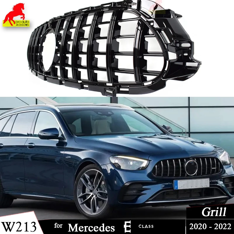 W213 Front Bumper Grille GT Grill for Mercedes E Class S213 C238 A238 2020 2022 E200 E300 E350 ...