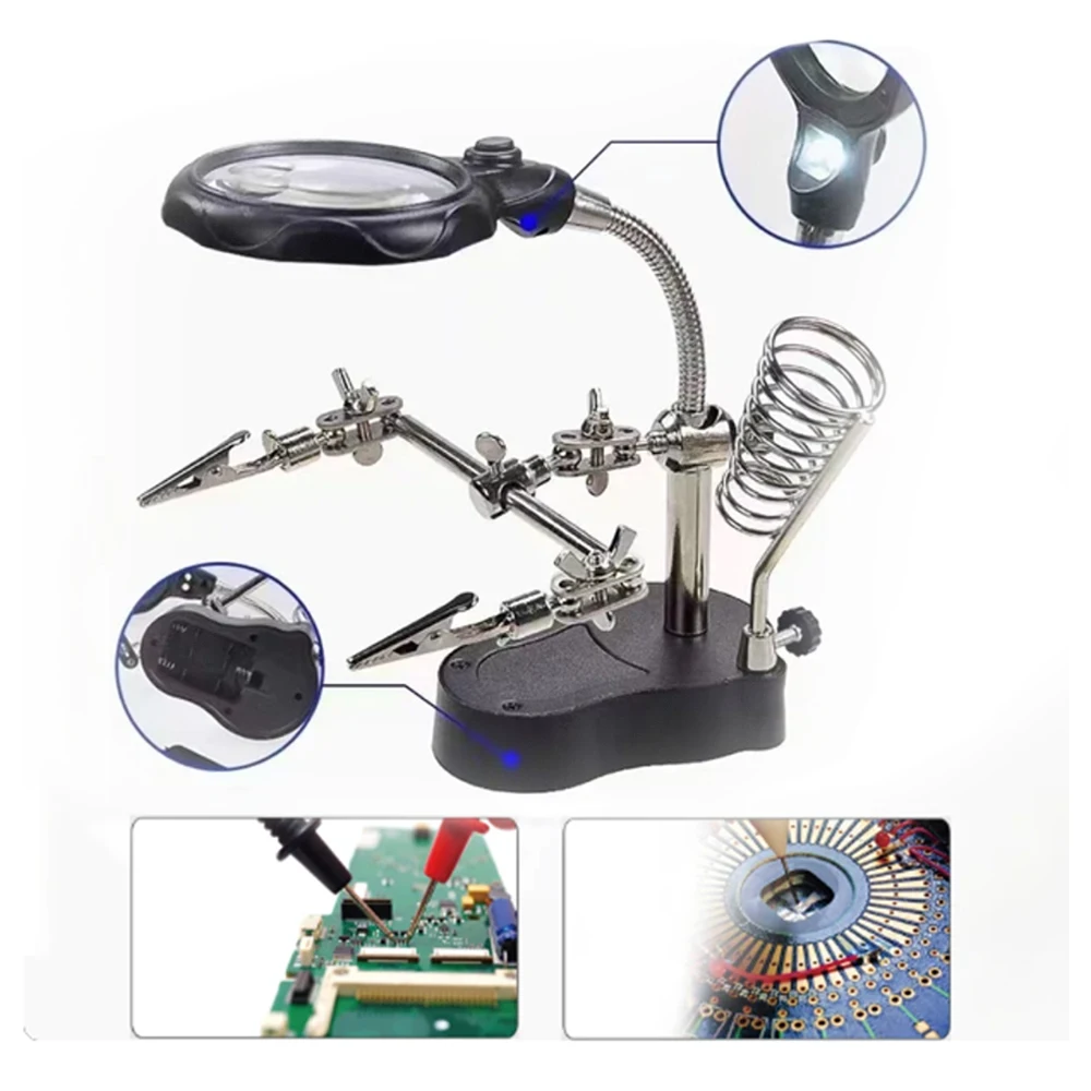 Auxiliary-Clip-Loupe-Welding-Magnifying-Glass-with-LED-Light-3-5X-12X ...