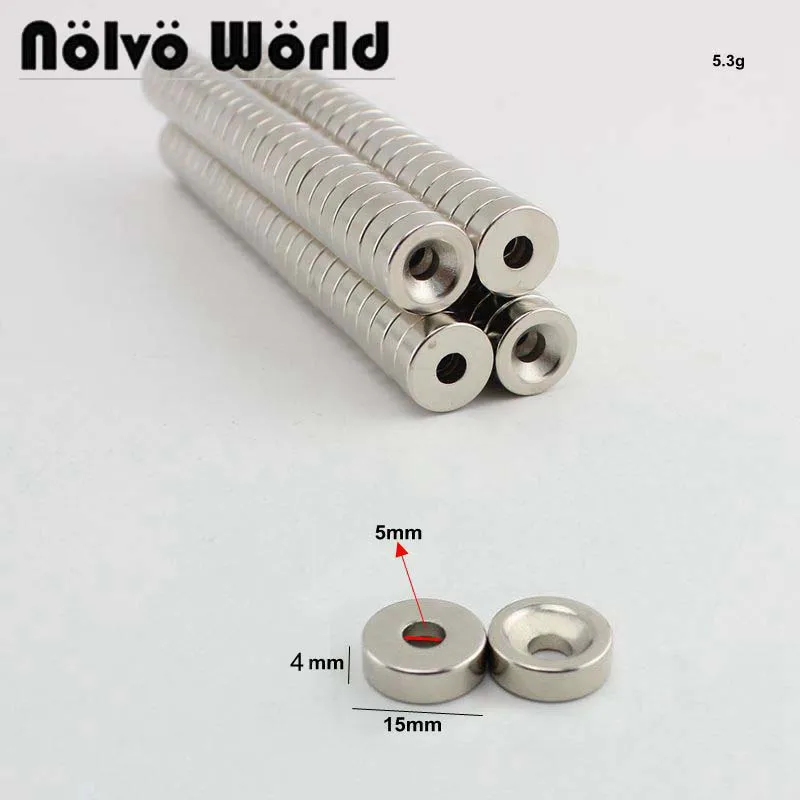 100pcs 15*4mm round powerful hidden neodymium magnetic rare earth ...