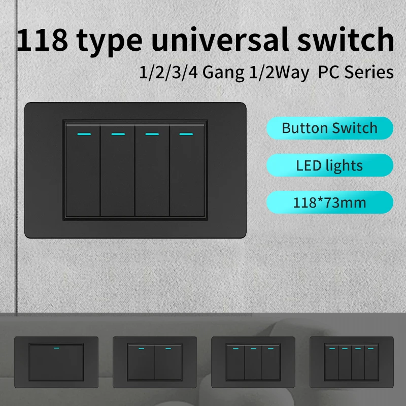 Oculto-Painel-PC-Rocker-Switch-L-mpada-de-parede-Tipo-Universal-Preto ...