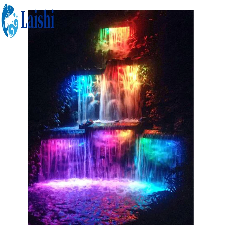 IY Diamond Painting Colorful waterfall Full Square/Round Drill 5D ...