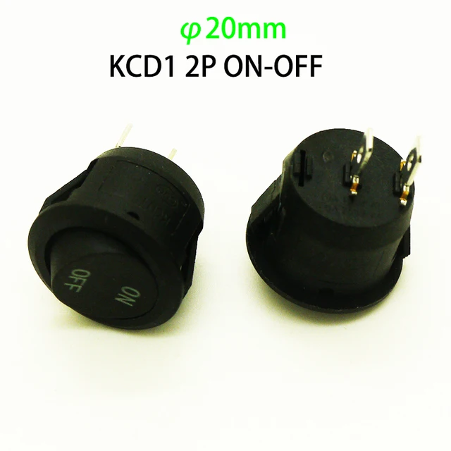 4Db/4Types 20 Mm Középső Kerek Fekete/Piros 2Pin 3Pin 3A/250V 6A/125V ...
