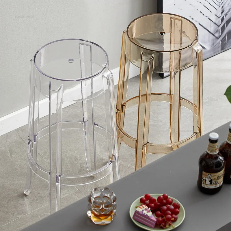 Modern-Acrylic-Stool-for-Bar-Furniture-Crystal-High-Stools-Round ...
